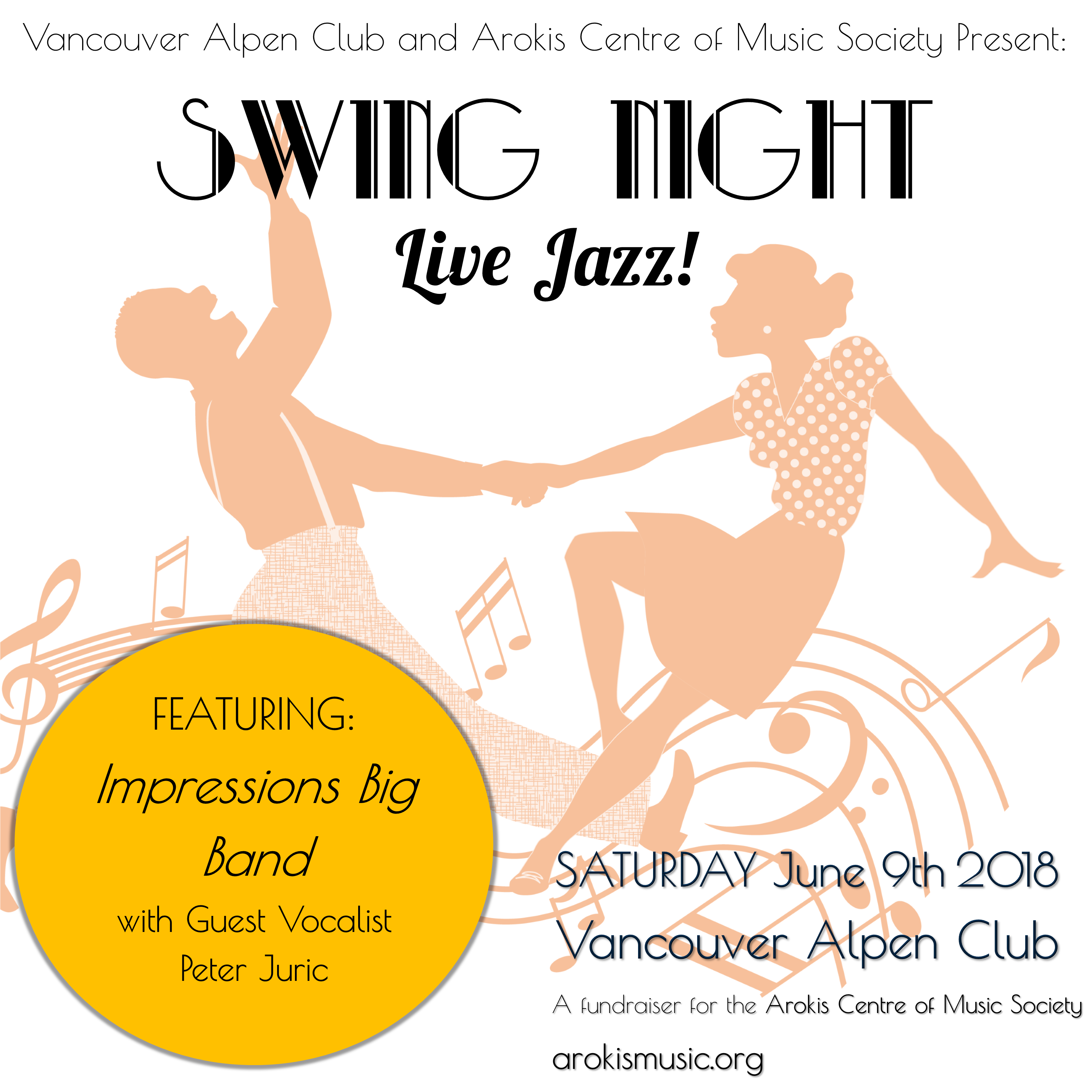 Swing Night June 2018 Feature Ad - Arokis Centre of Music Society